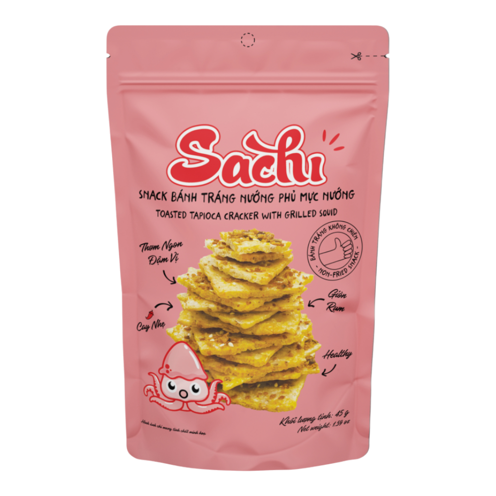 SACHI Toasted Tapioca Cracker With Grilled Squid 45g (Case 50 ...