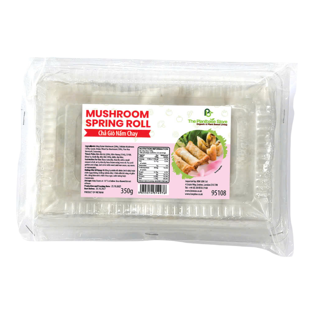 The Plantbase Store Mushroom Spring Roll 350g (Frozen) (Case 20 ...